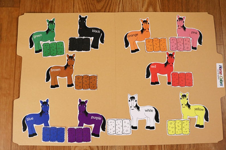 Color Matching - Horse Colors - Printable File Folder Game PDF Download ...