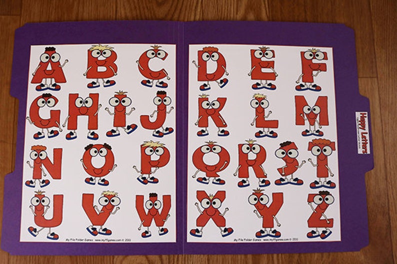 Upper /lowercase Letters - Happy Letters - Printable File Folder Game ...