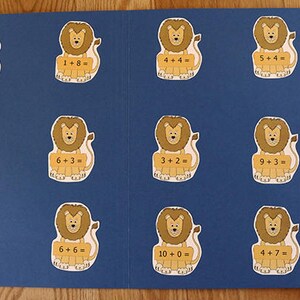 Horizontal Addition - Lion Love - Printable File Folder Game - Etsy