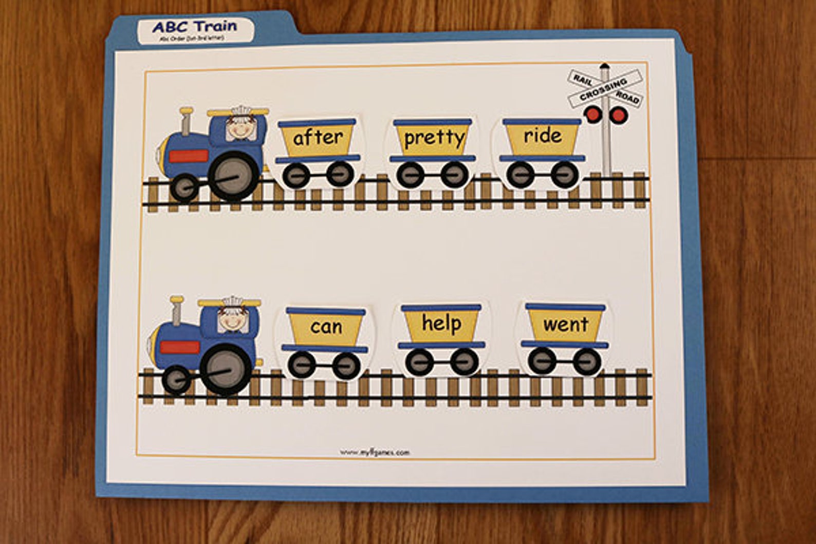 Alphabetical Order - ABC Train - Printable File Folder Game PDF ...