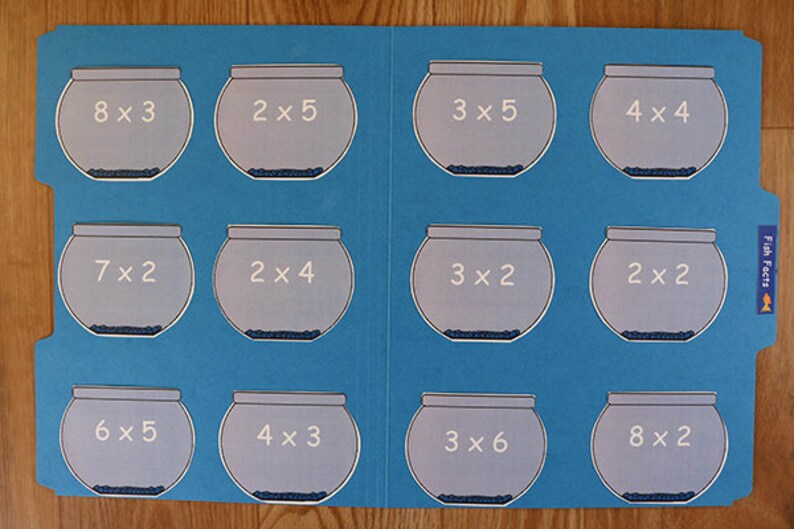 Multiplication - Fish Facts - Printable File Folder Game PDF Download ...