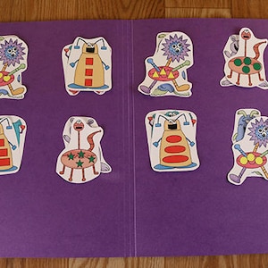 Shape Matching - Monster Shapes- Printable File Folder Game PDF ...