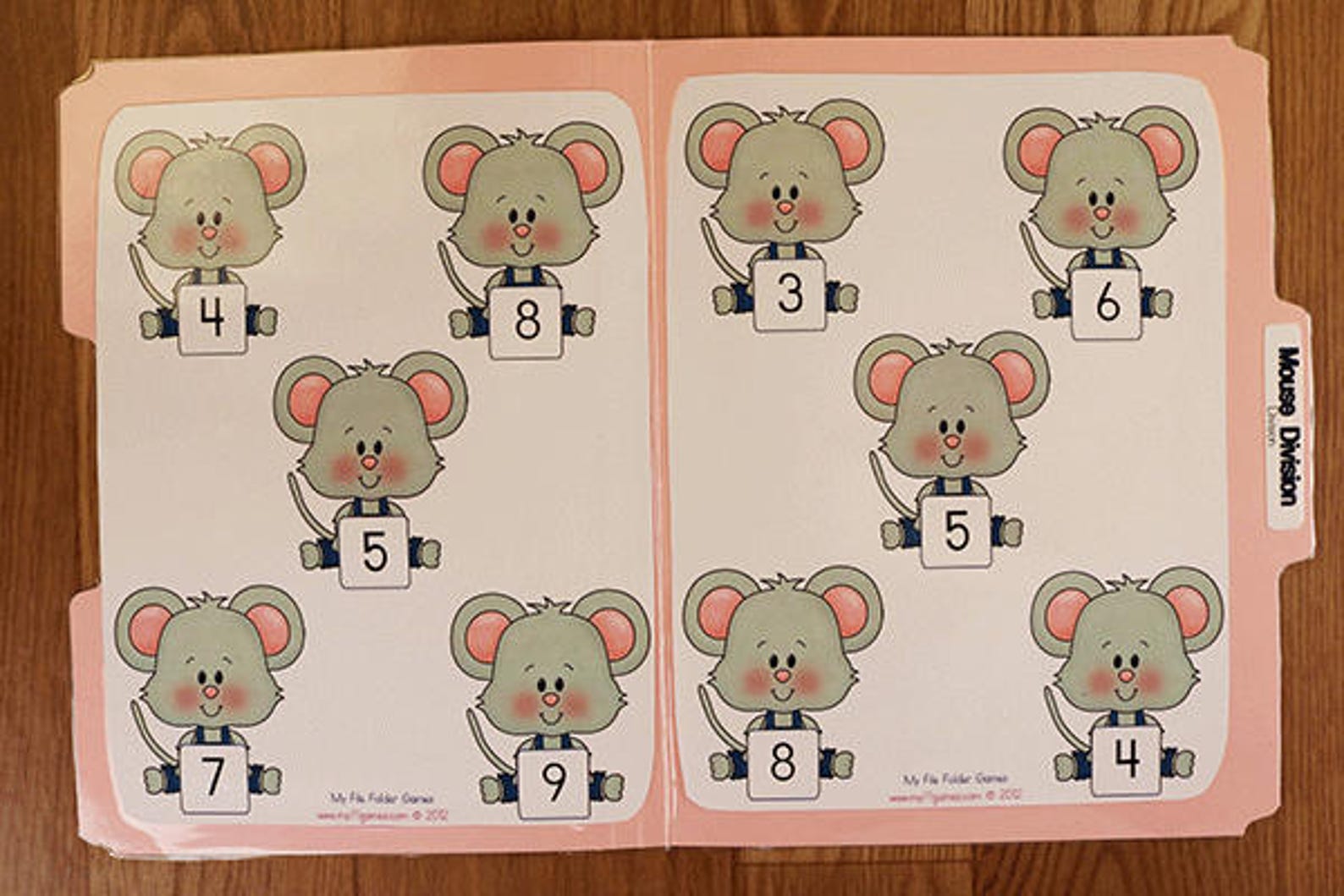 Division- Mouse Division- Printable File Folder Game PDF Download -3rd ...