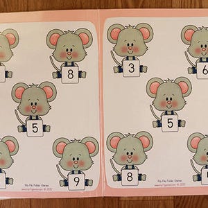 Division- Mouse Division- Printable File Folder Game PDF Download -3rd ...