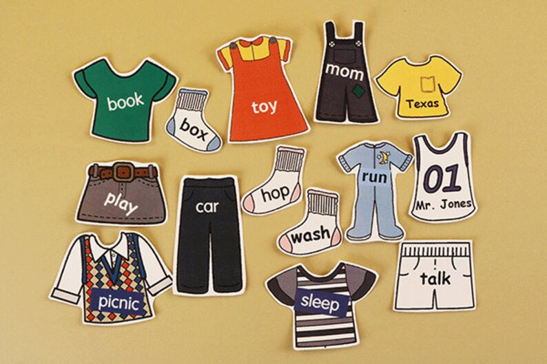 Nouns and Verbs - Laundry Time - Printable File Folder Game PDF ...