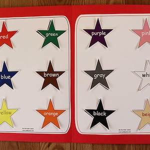 Color Matching - Star Colors - Printable File Folder Game PDF Download ...