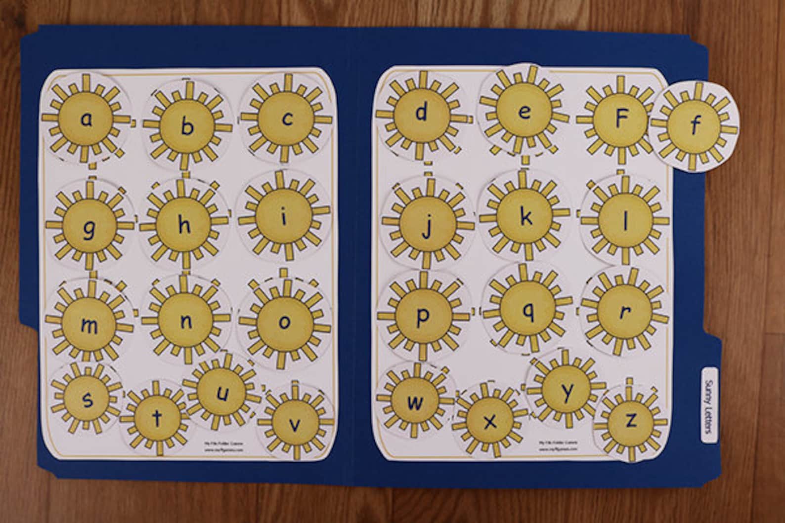 Learning Letters - Sunny Letters - Printable File Folder Game PDF ...