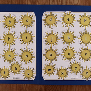 Learning Letters - Sunny Letters - Printable File Folder Game PDF ...