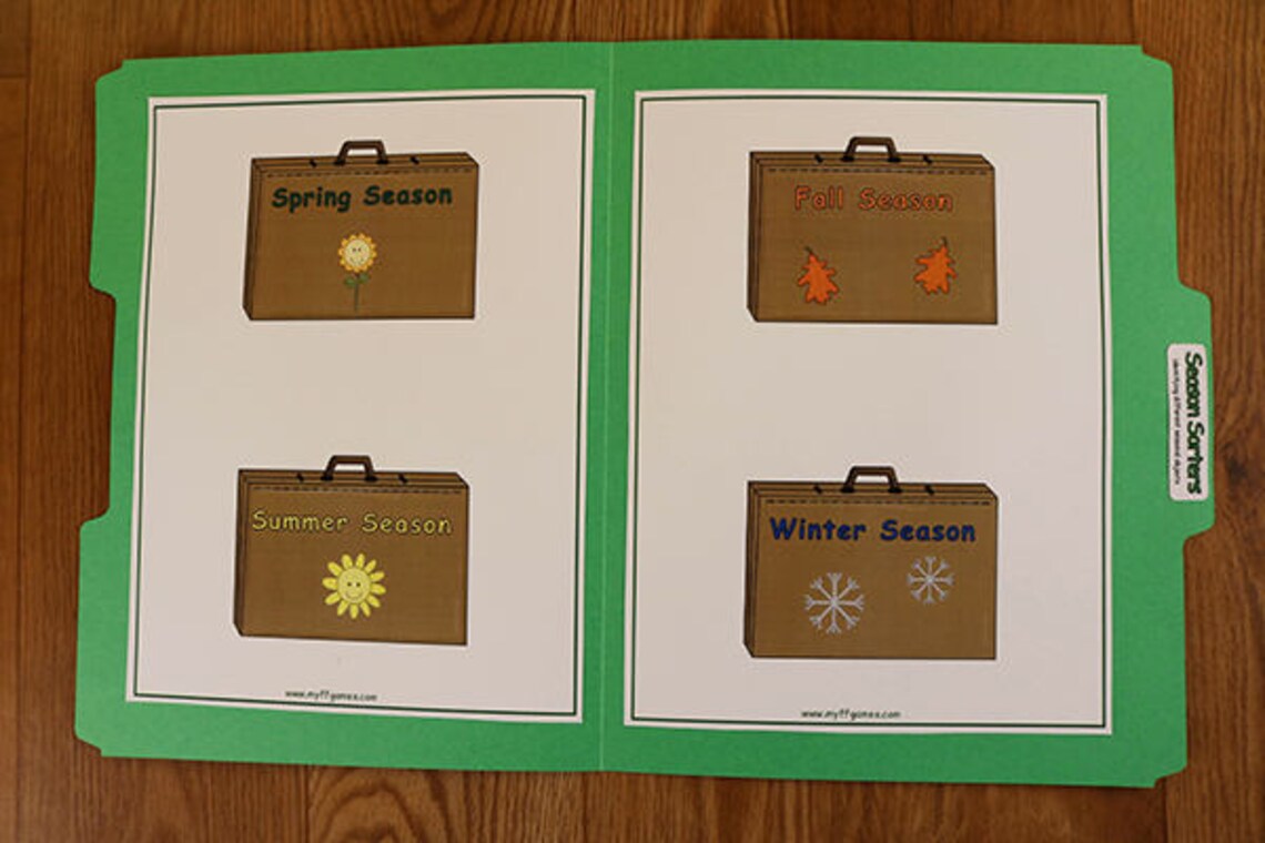 Seasonal Objects Sort - Season Sorters - Printable File Folder Game ...