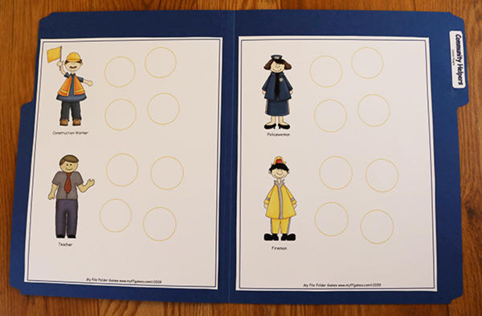 Community Helpers - Printable File Folder Game PDF Download - Preschool ...