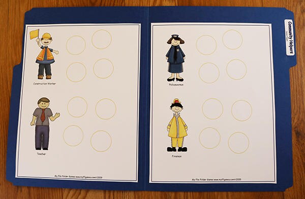 Community Helpers - Printable File Folder Game PDF Download - Preschool ...