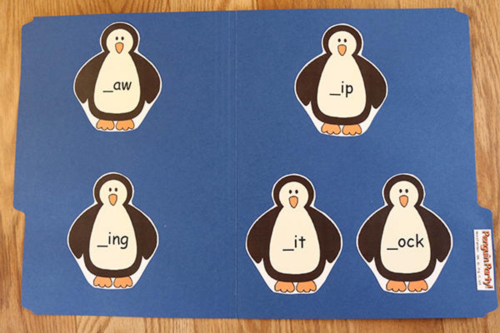 Word Families: -aw, -ip, -ing, -it, -ock - Penguin Party Set 6 ...