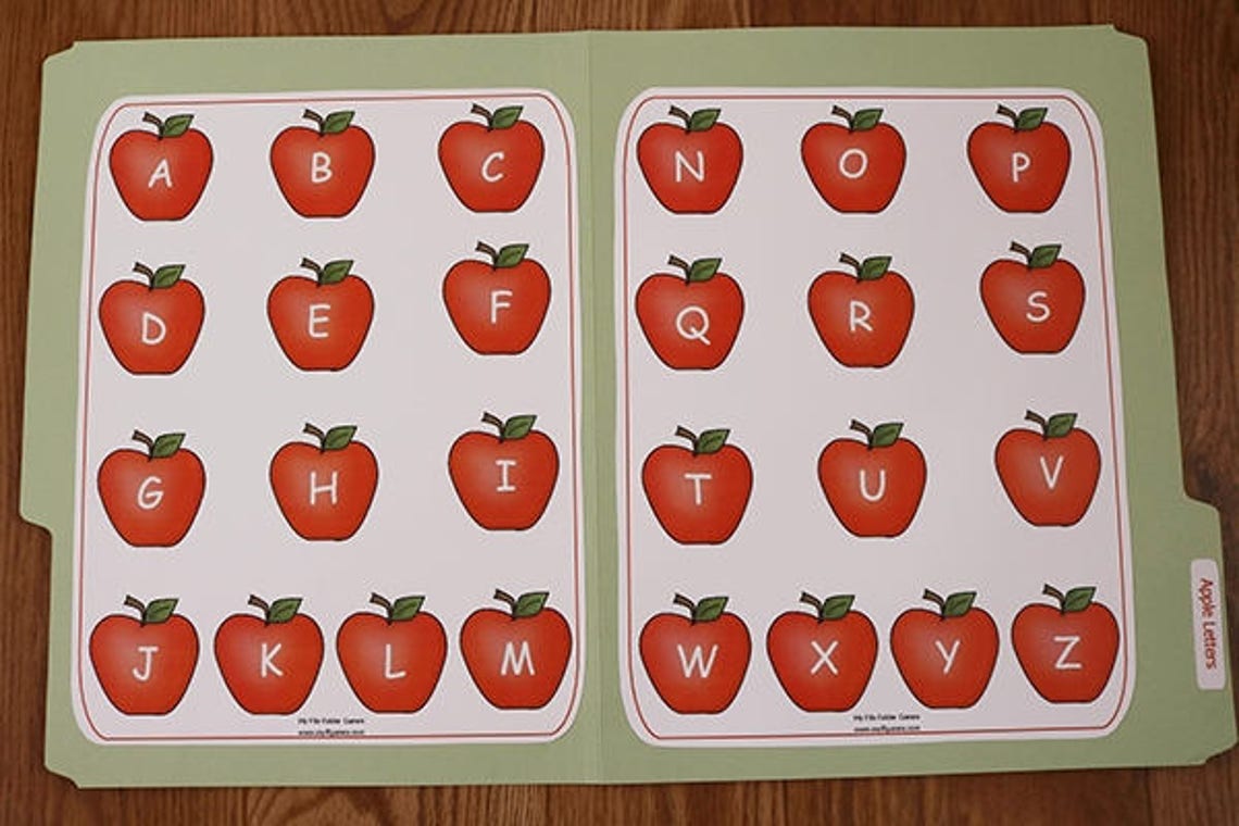 Upper & Lowercase Letters Apple Letters Printable File | Etsy