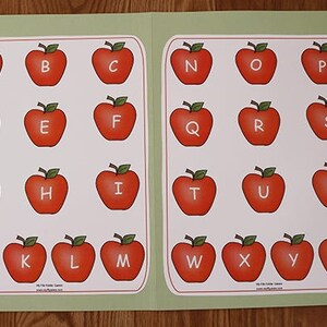 Upper & Lowercase Letters - Apple Letters - Printable File Folder Game ...