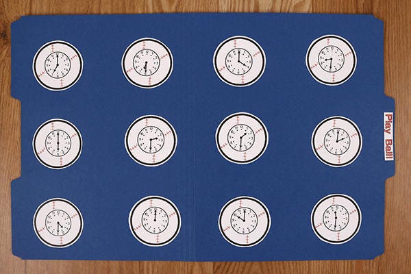 Telling Time - Hour & Half Hour - Play Ball- Printable File Folder Game ...