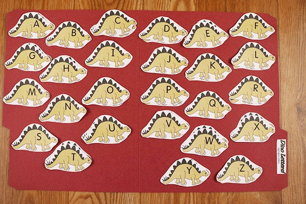 Upper & Lowercase Letters - Dinosaur Letters -printable File Folder ...