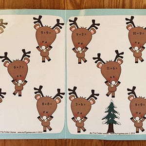 Addition - Rudolph 'nose' Best - Printable File Folder Games ...