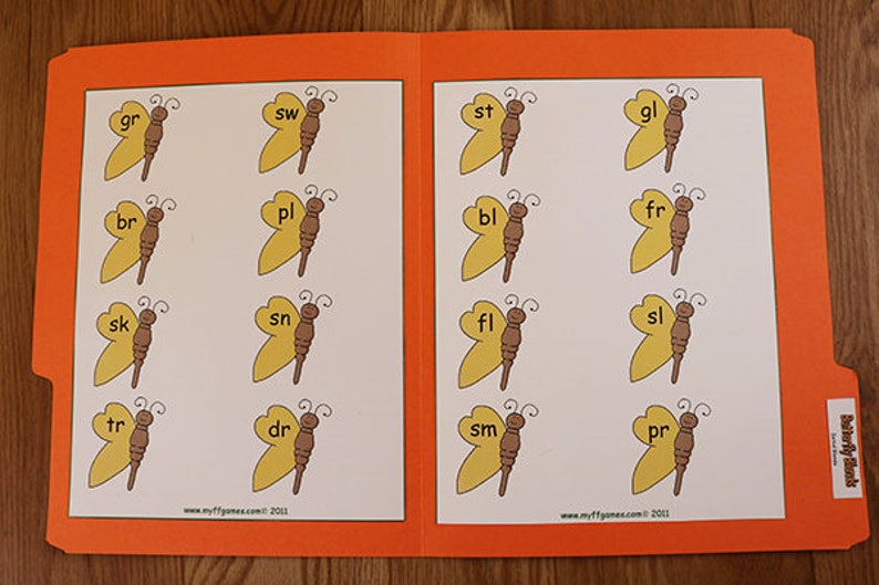 Reading Blends - Butterfly Blends - Printable File Folder Game PDF ...