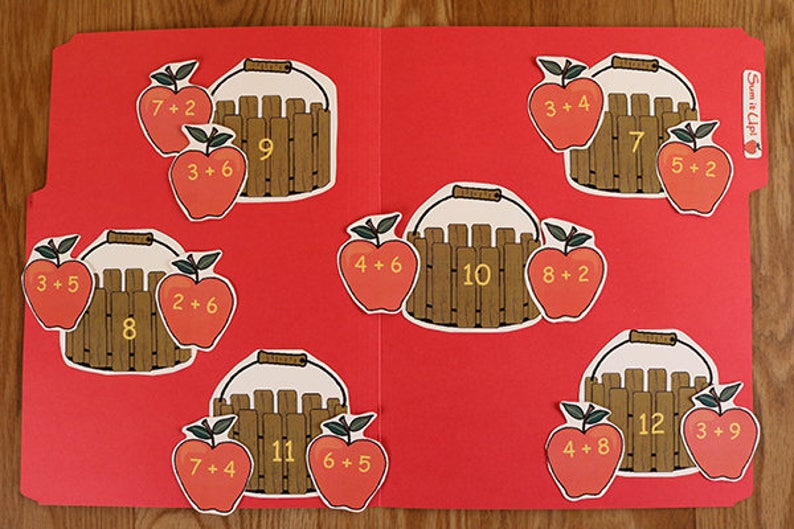 Addition Sum It Up Printable File Folder Game PDF Download Kindergarten