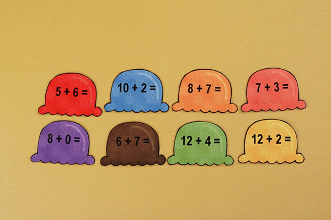 Addition - Ice Cream Delight - Printable File Folder Game PDF Download ...