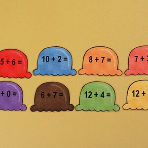 Addition - Ice Cream Delight - Printable File Folder Game PDF Download ...