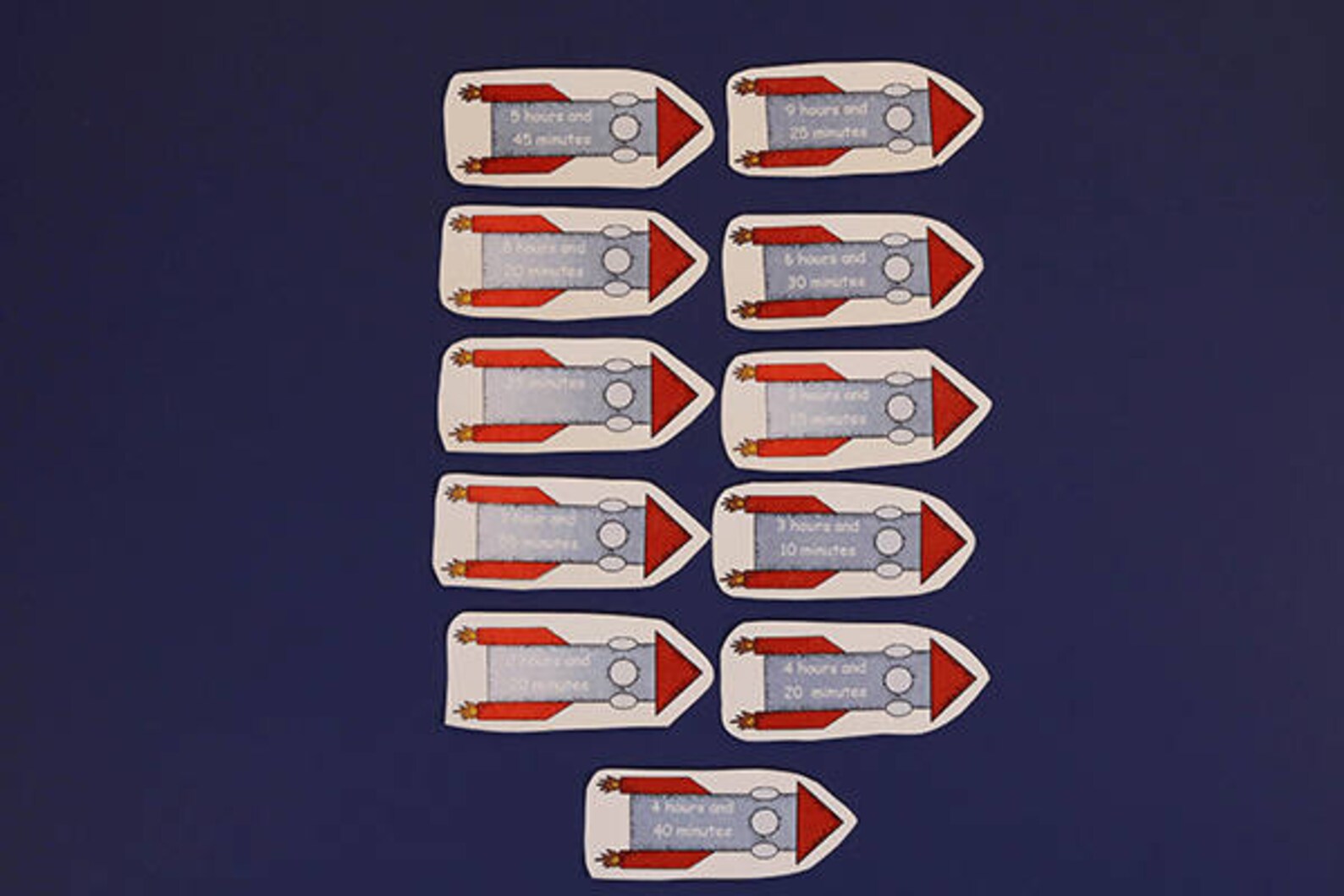 Elapsed Time Space Travel Printable File Folder Game Math | Etsy