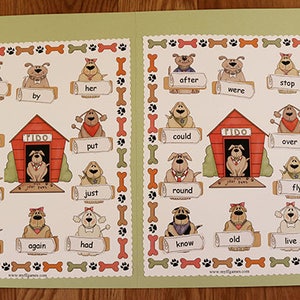 Dolch Sight Words 1st Grade - Dog Days - Printable File Folder Game PDF ...