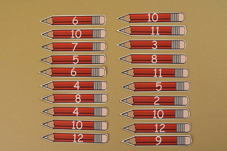 Addition Adding Pencils Printable File Folder Game PDF - Etsy
