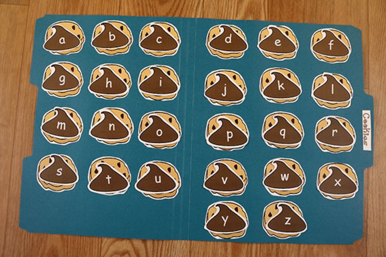 Upper & Lowercase Letters - Cookie Letters - Printable File Folder Game ...
