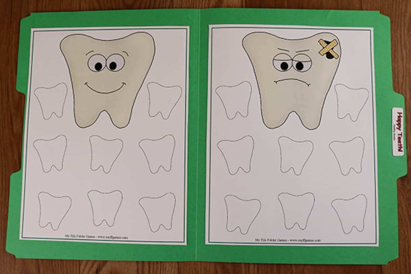 Dental Hygiene Tooth Care - Happy Teeth - Printable File Folder Game - Etsy