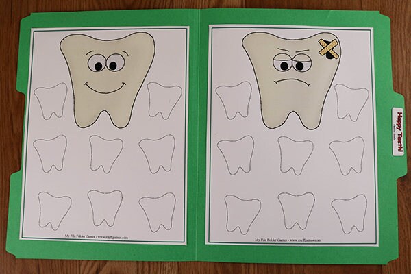 Dental Hygiene Tooth Care - Happy Teeth - Printable File Folder Game - Etsy