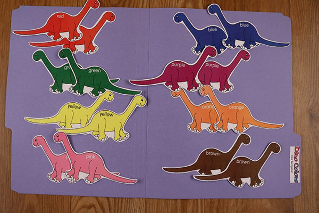 Color Matching - Dinosaur Colors - Printable File Folder Game PDF ...