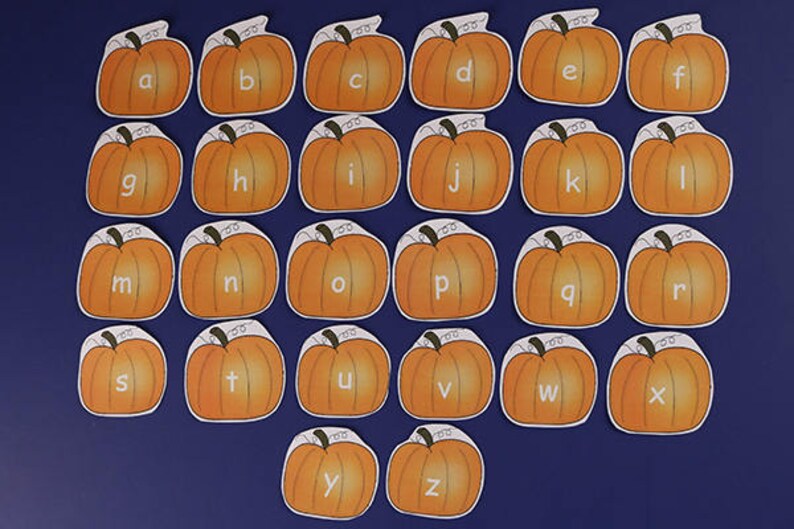 Upper/lowercase Letters - Pumpkin Letters - Printable File Folder Game ...