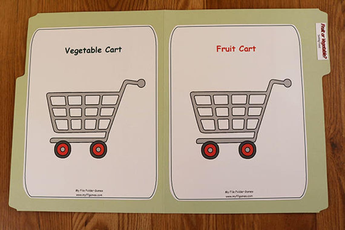 Fruit & Vegetable Sort - Printable File Folder Game- Preschool ...