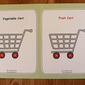 Fruit & Vegetable Sort - Printable File Folder Game- Preschool ...