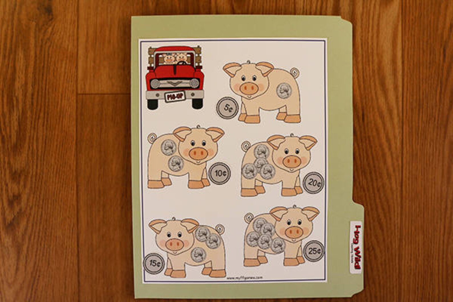 Counting Money: (nickels) - Hog Wild Money - Printable File Folder Game ...