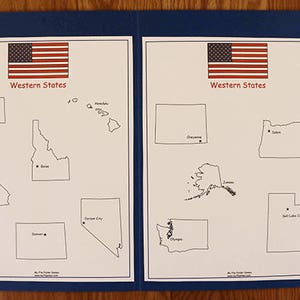 State Capitals - Western States - Printable File Folder Game PDF ...
