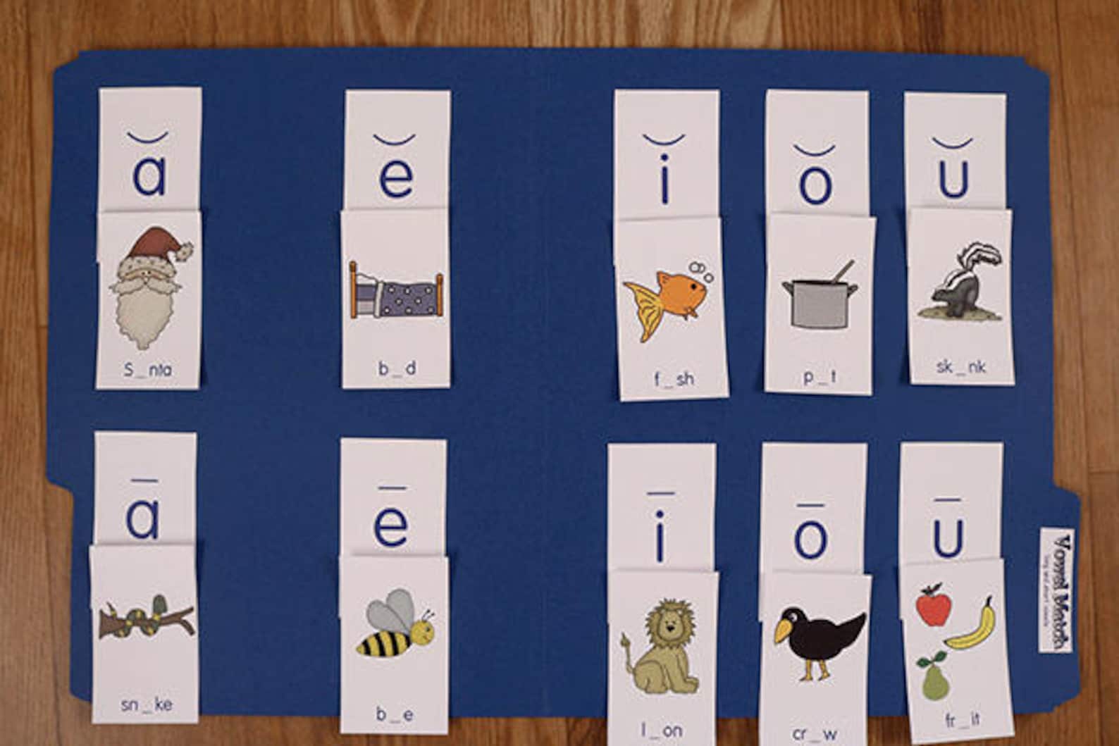 Vowel Match Up! Printable File Folder Game PDF Download - Reading 2nd ...