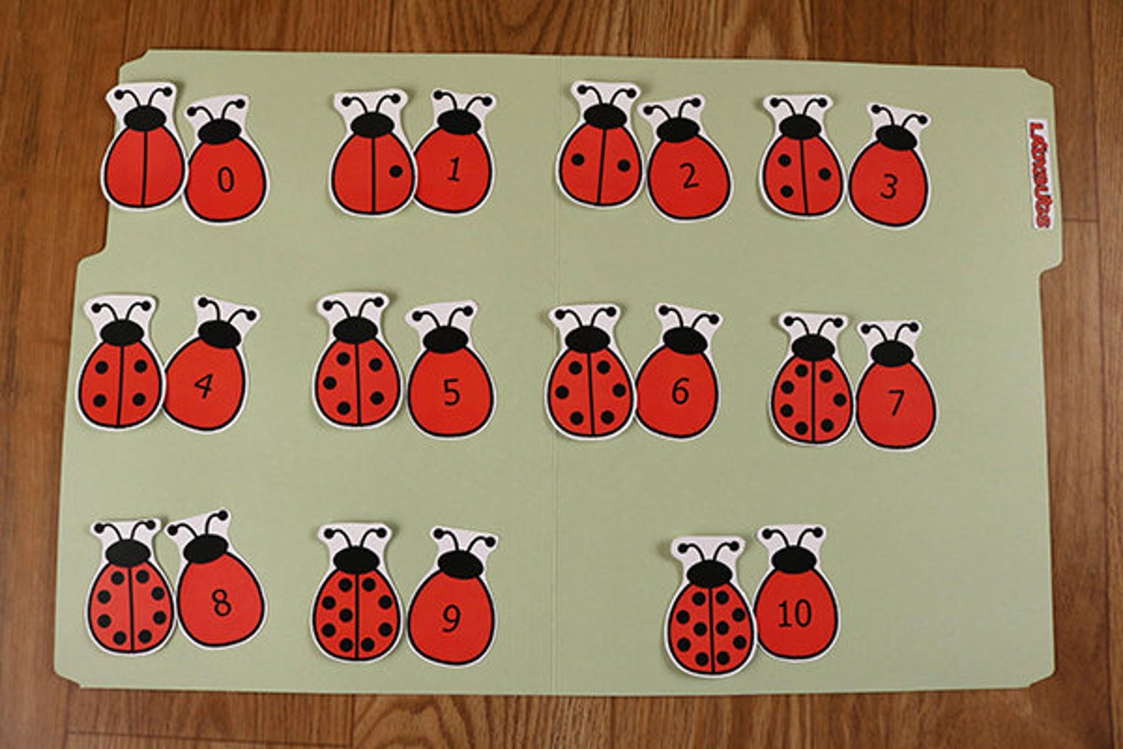 Counting Numbers - Ladybug Numbers - Printable File Folder Game PDF ...