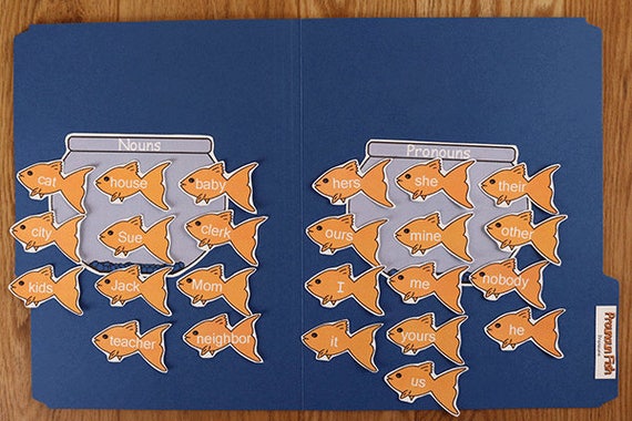 Pronouns Pronoun Fish Printable File Folder Game PDF | Etsy