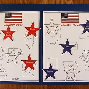 State Capitals - Midwestern States - Printable File Folder Game PDF ...