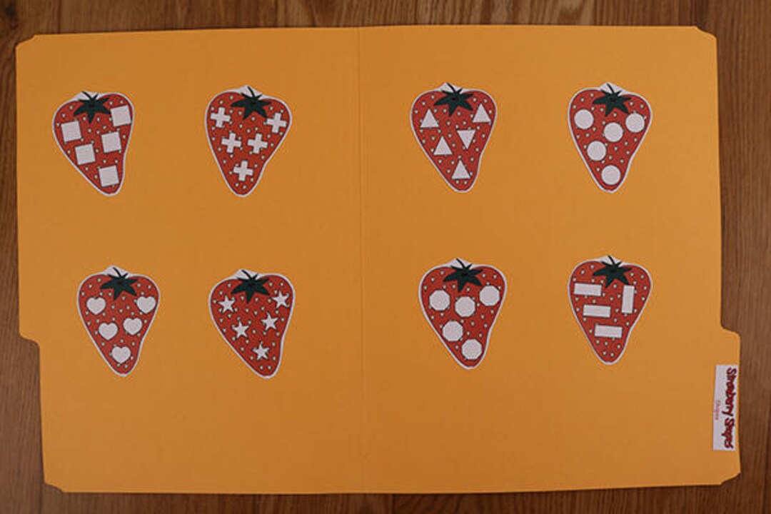 Shape Matching - Strawberry Shapes - Printable File Folder Game PDF ...