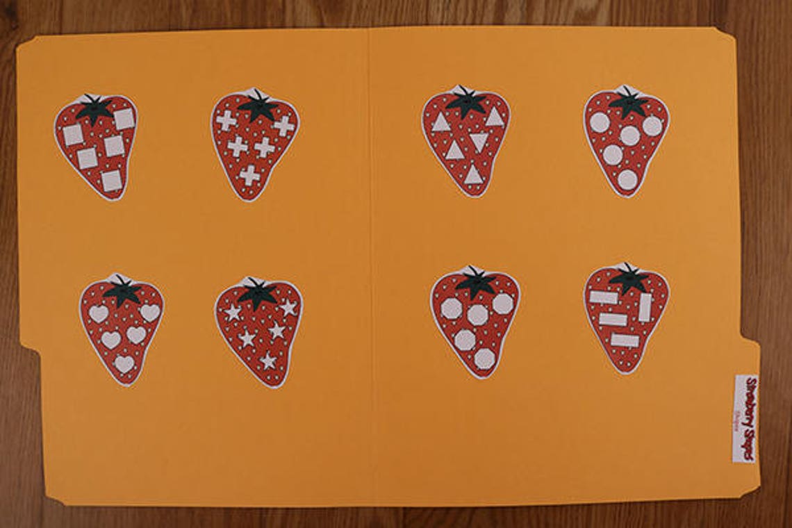 Shape Matching - Strawberry Shapes - Printable File Folder Game PDF ...
