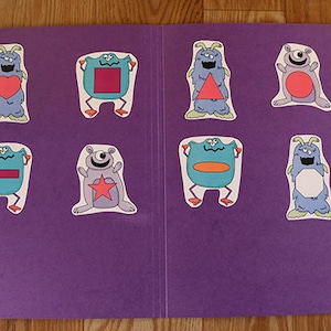 Shape Matching - Monster Shapes- Printable File Folder Game PDF ...
