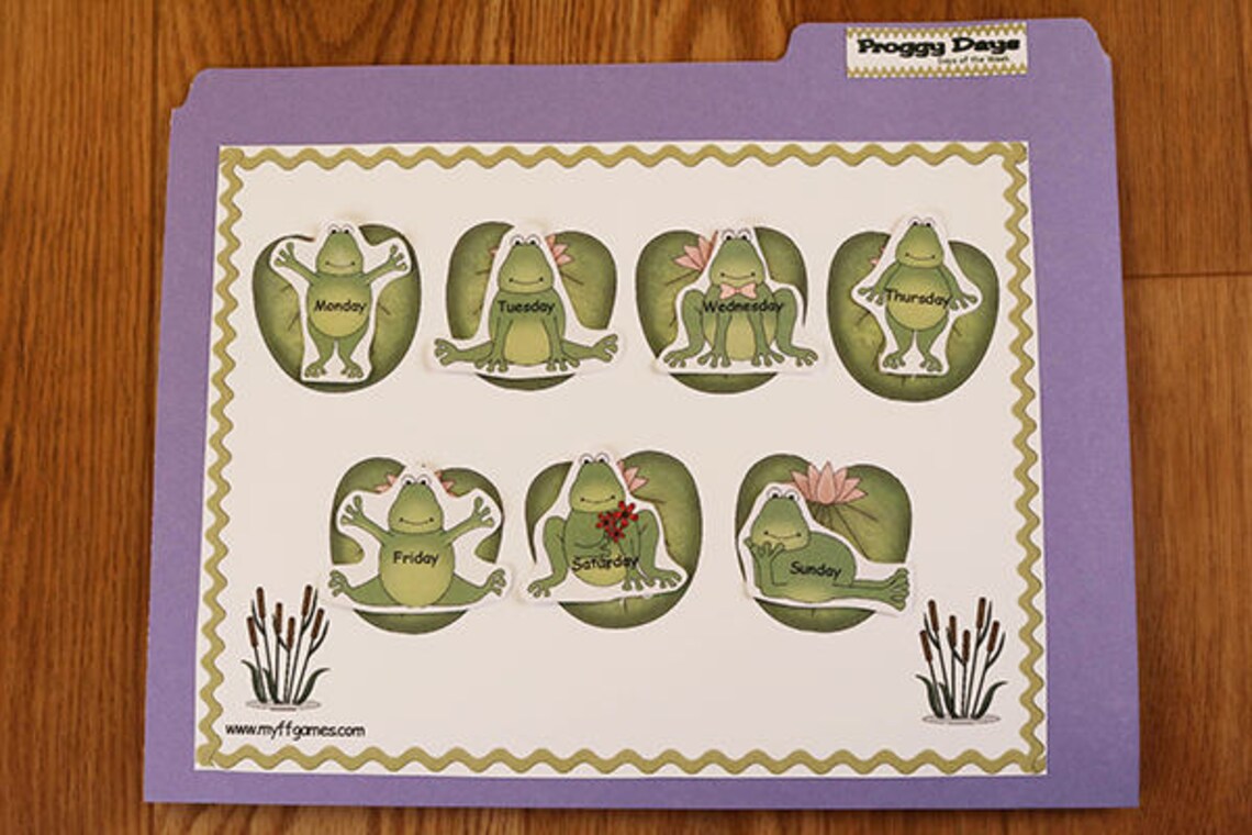 Days of the Week - Froggy Days - Printable File Folder Game PDF ...