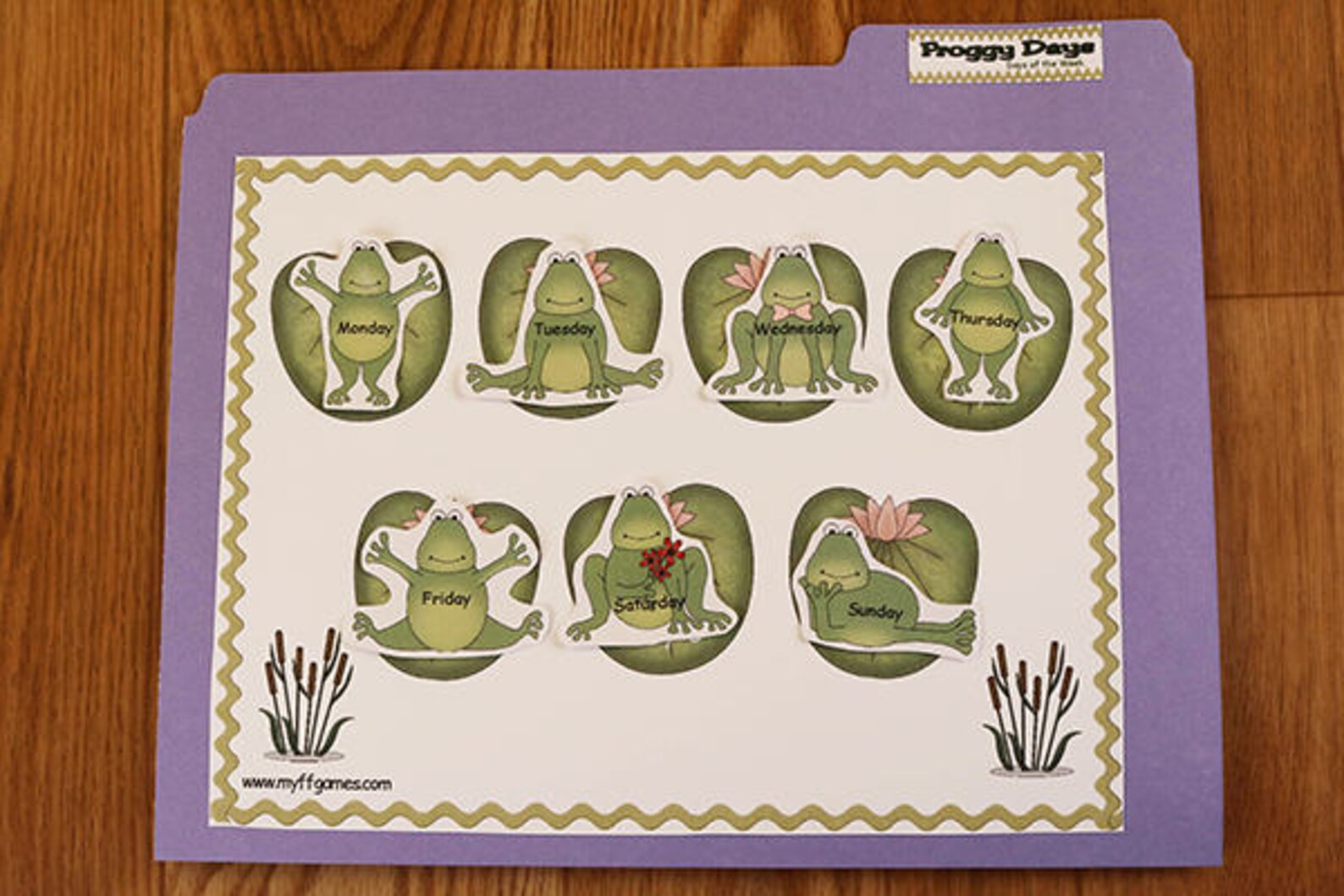 Days of the Week - Froggy Days - Printable File Folder Game PDF ...