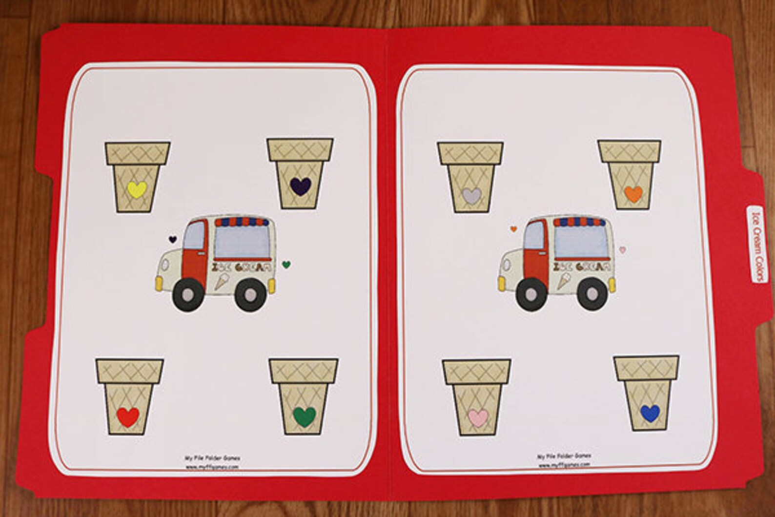 Color Matching - Ice Cream Colors - Printable File Folder Game PDF ...