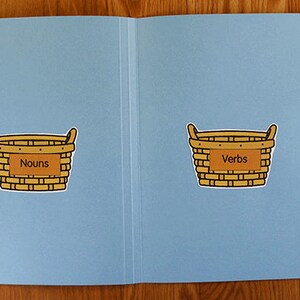 Nouns and Verbs - Laundry Time - Printable File Folder Game PDF ...