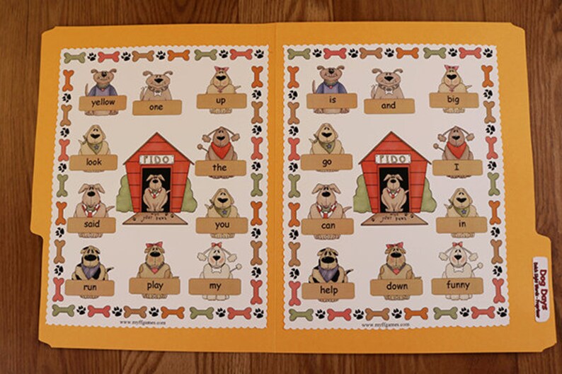 File Folder Game Dog Days Pre-primer Dolch Sight Words - Etsy