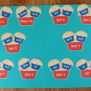 Contractions - Cupcake Contractions - Printable File Folder Game PDF ...